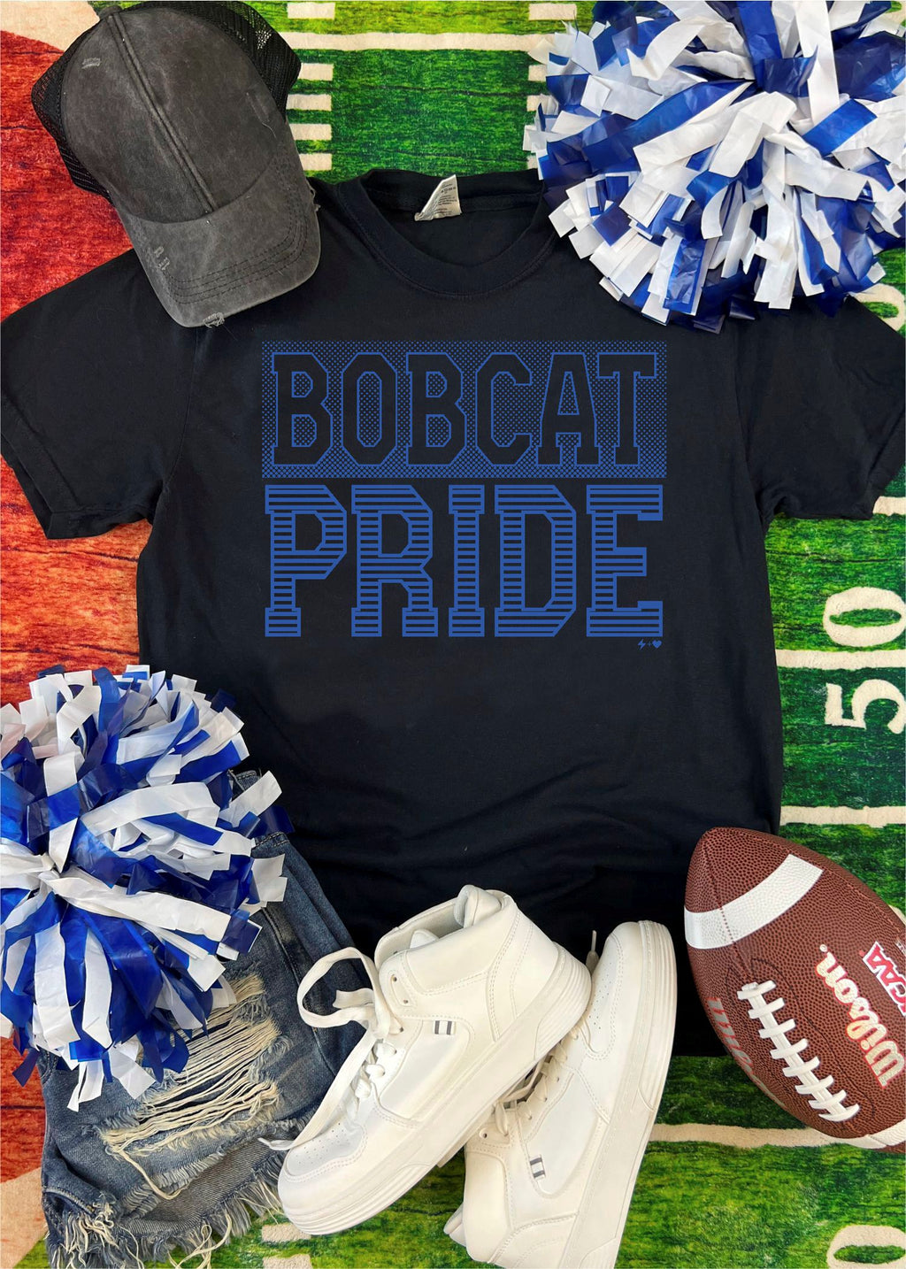 Halftone Bobcat Pride Custom Tee – Rivers’ Rustic Designs