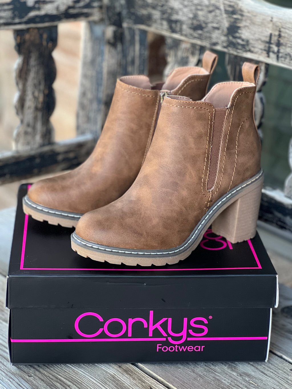 Corky’s Bite Me Dark Cognac Booties – Rivers’ Rustic Designs