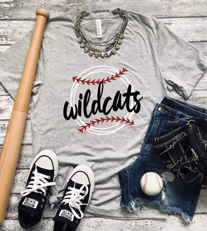 Wildcats Baseball Script Tee – Rivers’ Rustic Designs