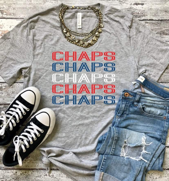 Chaps Stacked Mascot Tee – Rivers’ Rustic Designs