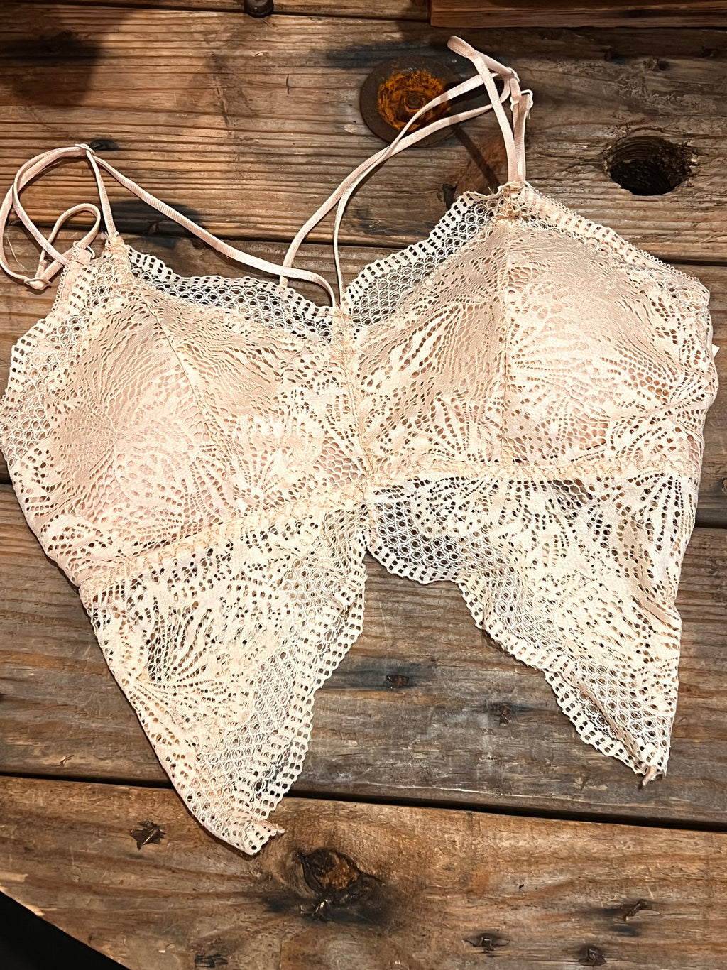 Natural Floral Lace Razorback Bralette – Rivers’ Rustic Designs